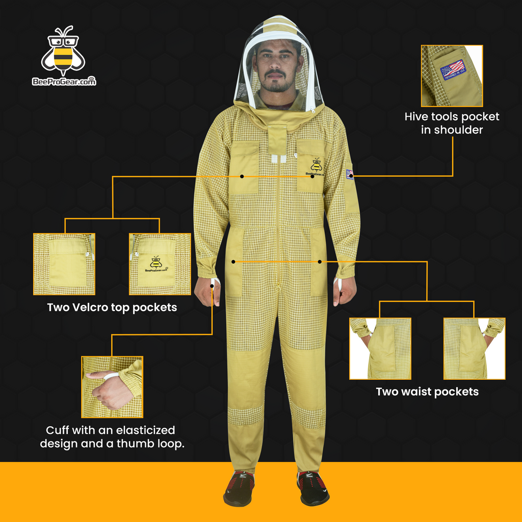 Beekeeping Suit for Womens and Mens, 3 Layers Ultra Vented Beekeeping ...